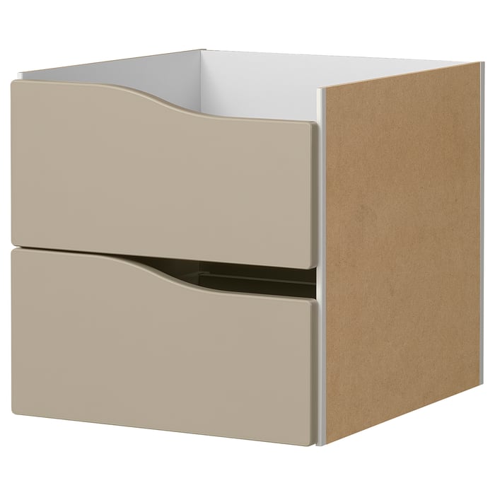 KALLAX insert with 2 drawers, wave shaped/beige, 13x13" - IKEA