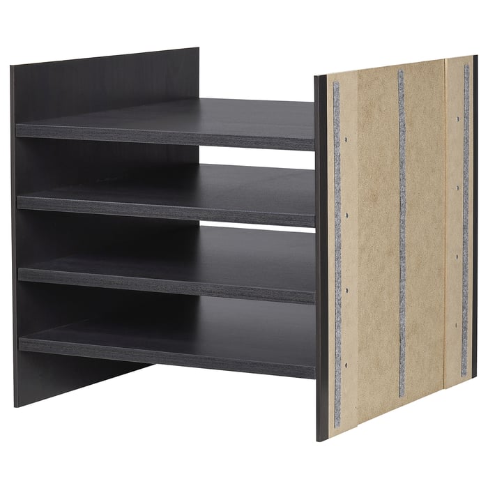 KALLAX insert with 4 shelves, black-brown, 13x13" - IKEA