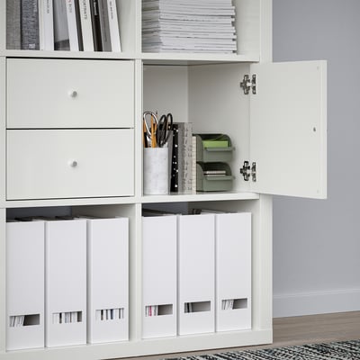 KALLAX shelf unit with 4 inserts, high-gloss/white, 577/8x575/8" - IKEA