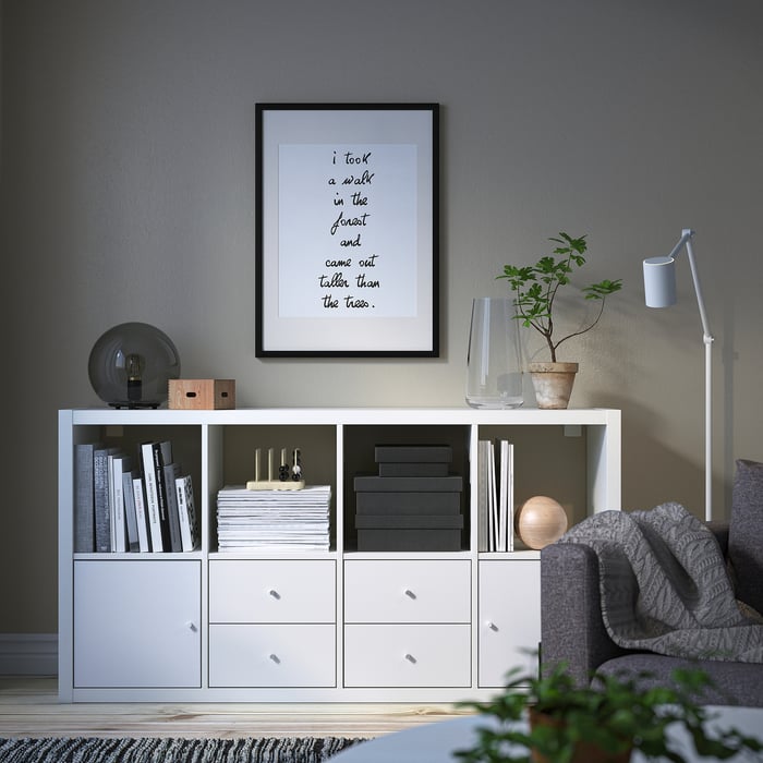 KALLAX shelf unit with 4 inserts, white, 303/8x577/8" - IKEA