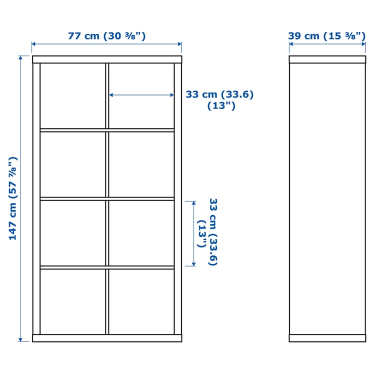 KALLAX Shelf unit with doors, high-gloss/white, 303/8x577/8" - IKEA