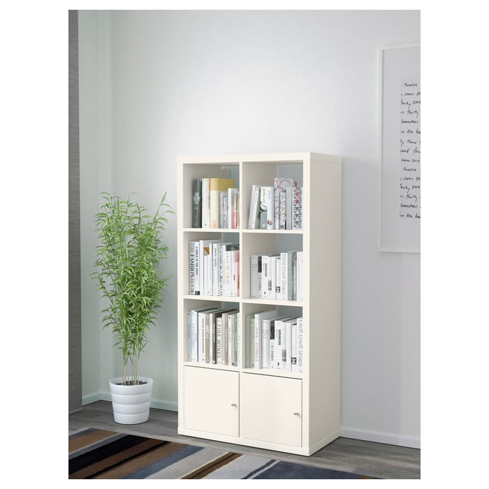 KALLAX shelf unit with doors, white, 303/8x577/8" - IKEA