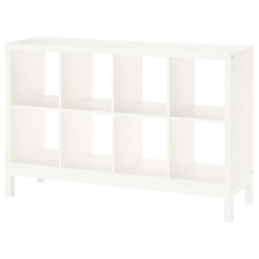 KALLAX shelving unit with underframe, white/white, 577/8x37" - IKEA