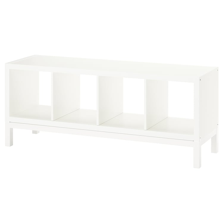 KALLAX shelving unit with underframe, white/white, 577/8x231/4" - IKEA