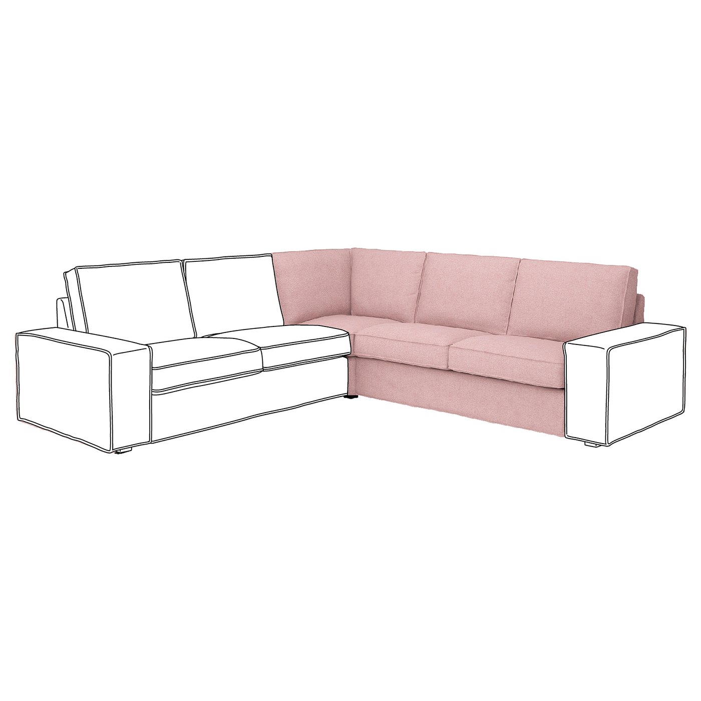KIVIK corner section, Gunnared light brown-pink - IKEA