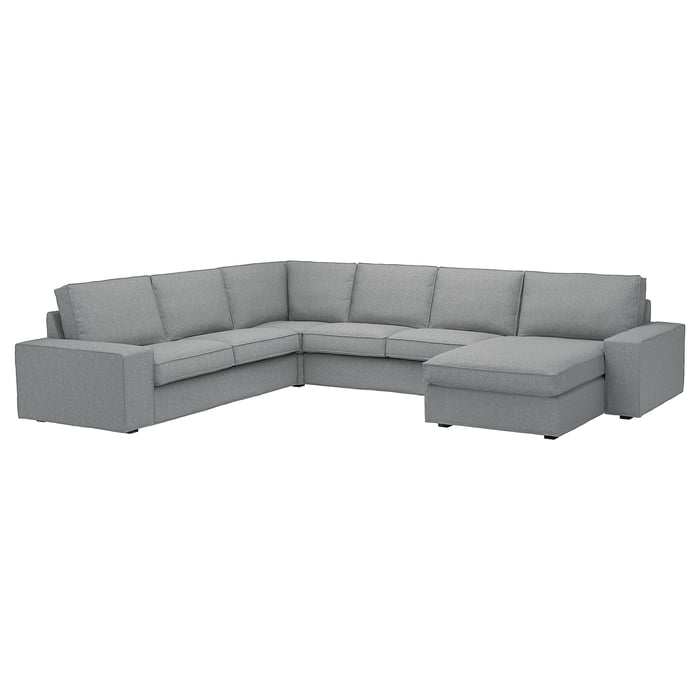 KIVIK corner sectional, 5-seat w chaise, Tibbleby beige/gray - IKEA