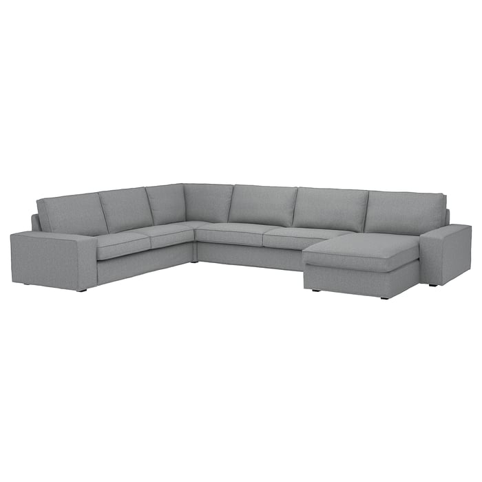 KIVIK sectional 6-seat crn/chaise, Tibbleby beige/gray - IKEA