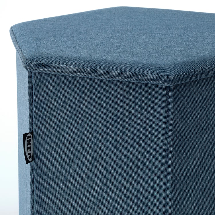 KJUGE ottoman with storage, Knisa medium blue - IKEA