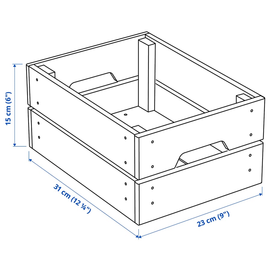KNAGGLIG Box, pine, 9x12 ¼x6" - IKEA