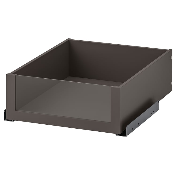 KOMPLEMENT drawer with glass front, dark gray, 195/8x227/8" - IKEA