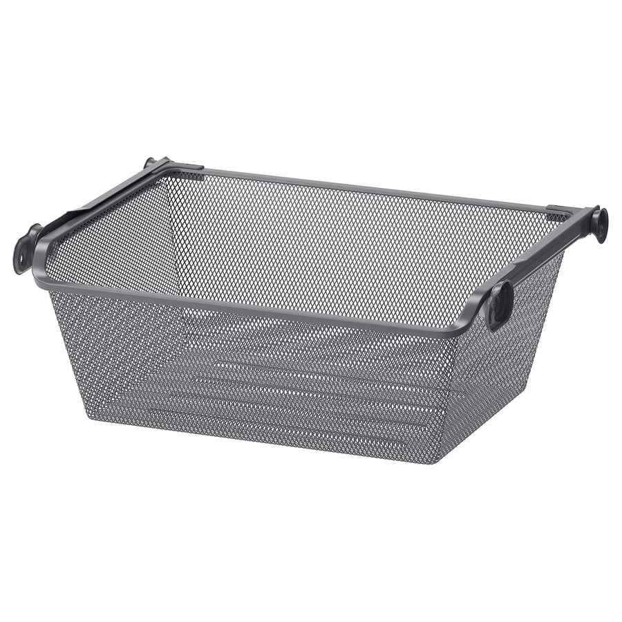 KOMPLEMENT mesh basket with pull-out rail, dark gray, 195/8x133/4" - IKEA