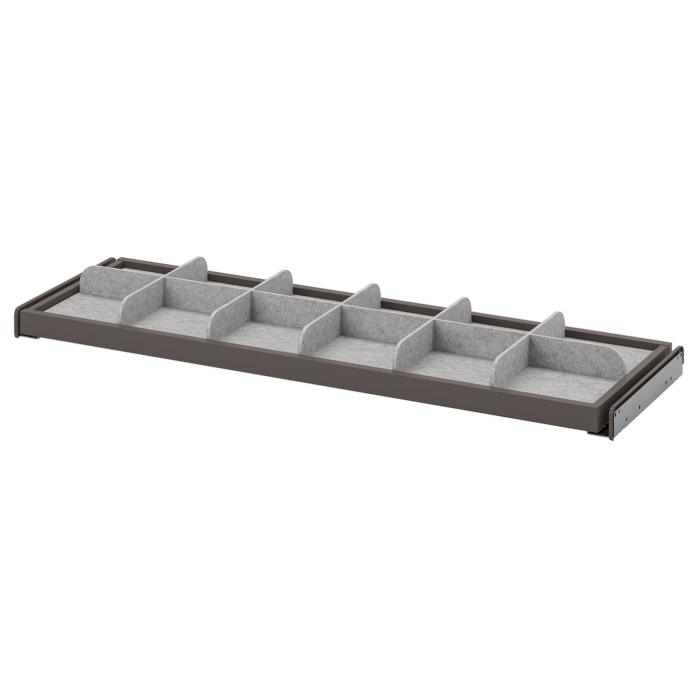 KOMPLEMENT pull-out tray with divider, dark gray/light gray, 393/8x133 ...