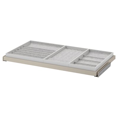 KOMPLEMENT pull-out tray with insert, gray-beige/light gray, 393/8x227 ...