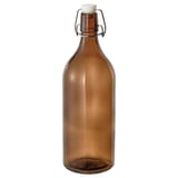 KORKEN Bottle with stopper, clear glass, Height: 11" Diameter: 4" - IKEA