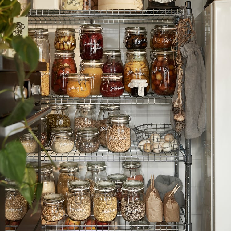 KORKEN Jar with lid, clear glass, Height: 4" Diameter: 4 3/8" - IKEA