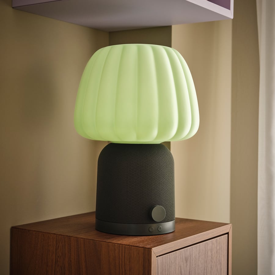 KULGLASS Bluetooth speaker lamp, dark green - IKEA