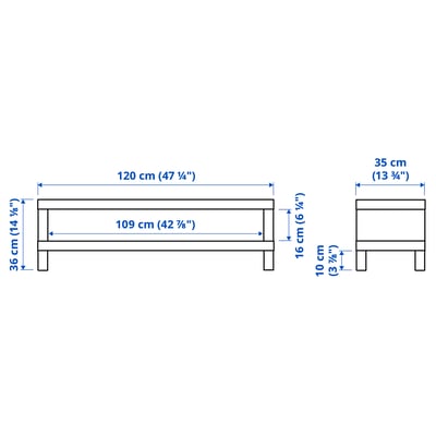 LACK TV unit, black-brown, 471/4x133/4x141/8" - IKEA