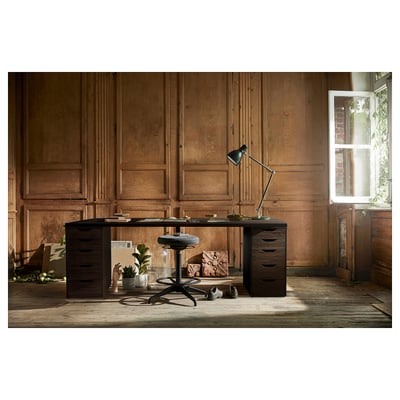 LAGKAPTEN / ALEX desk, black-brown/black, 783/4x235/8" - IKEA