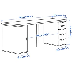 LAGKAPTEN / ALEX Desk, black-brown/black, 783/4x235/8" - IKEA