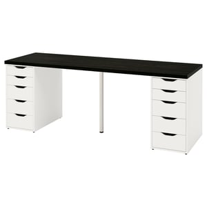 LAGKAPTEN / ALEX Desk, black-brown/white, 783/4x235/8" - IKEA
