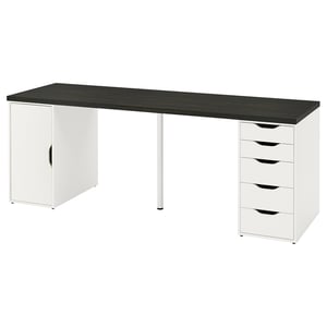 LAGKAPTEN / ALEX Desk, black-brown/white, 783/4x235/8" - IKEA
