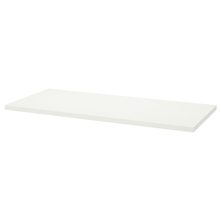 LAGKAPTEN / MITTBACK desk, white/birch, 551/8x235/8" - IKEA