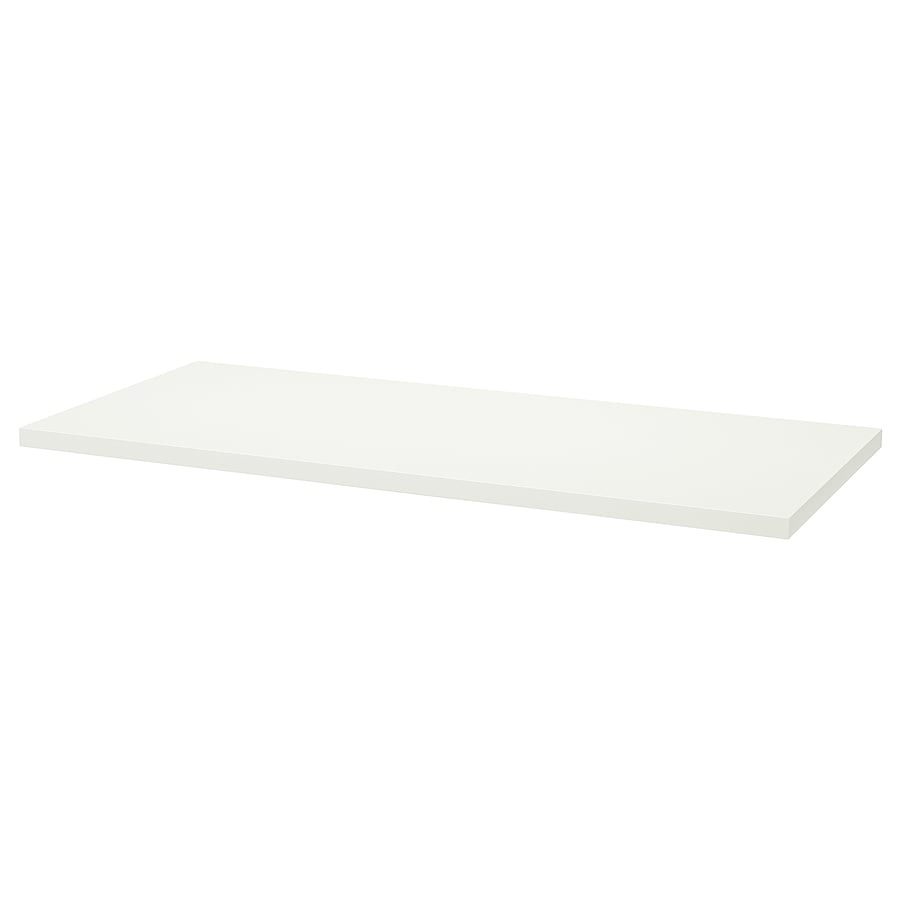 LAGKAPTEN / MITTBACK desk, white/birch, 551/8x235/8" - IKEA