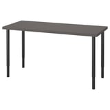 LAGKAPTEN / OLOV Desk, black-brown/black, 551/8x235/8" - IKEA