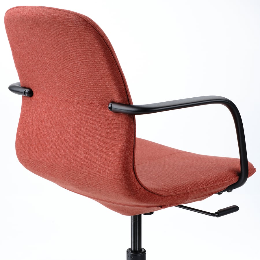 LÅNGFJÄLL conference chair with armrests, Gunnared red-orange/black - IKEA
