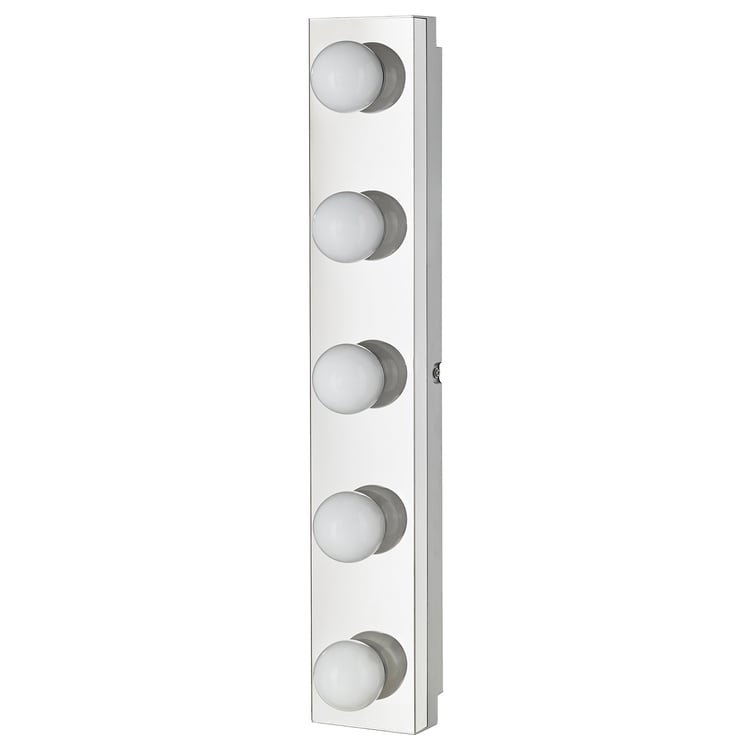 LEDSJÖ LED wall lamp, stainless steel, 24" - IKEA
