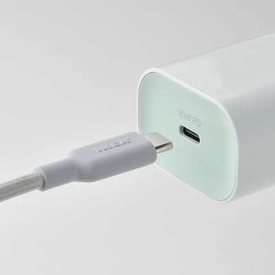LILLHULT USB-C to USB-C, light gray, 4'11" - IKEA