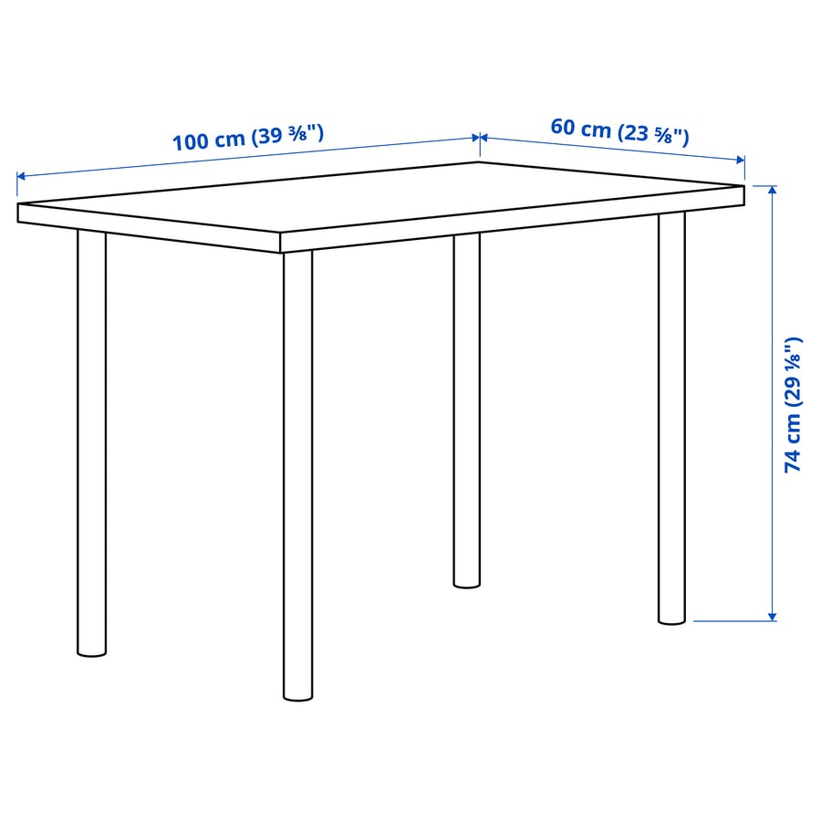 LINNMON / ADILS table, white, 393/8x235/8" - IKEA