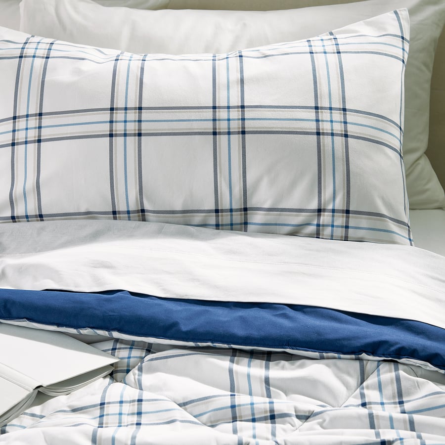 LINSNÄRJA comforter set, blue/white, Full/Queen - IKEA