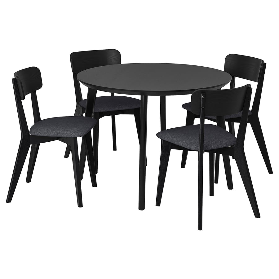 LISABO / LISABO table and 4 chairs, black/Tallmyra black/gray, 413/8 ...