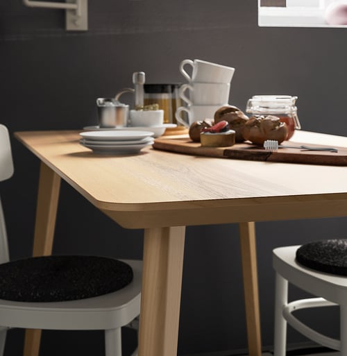 LISABO Table, ash veneer, 551/8x303/4" - IKEA