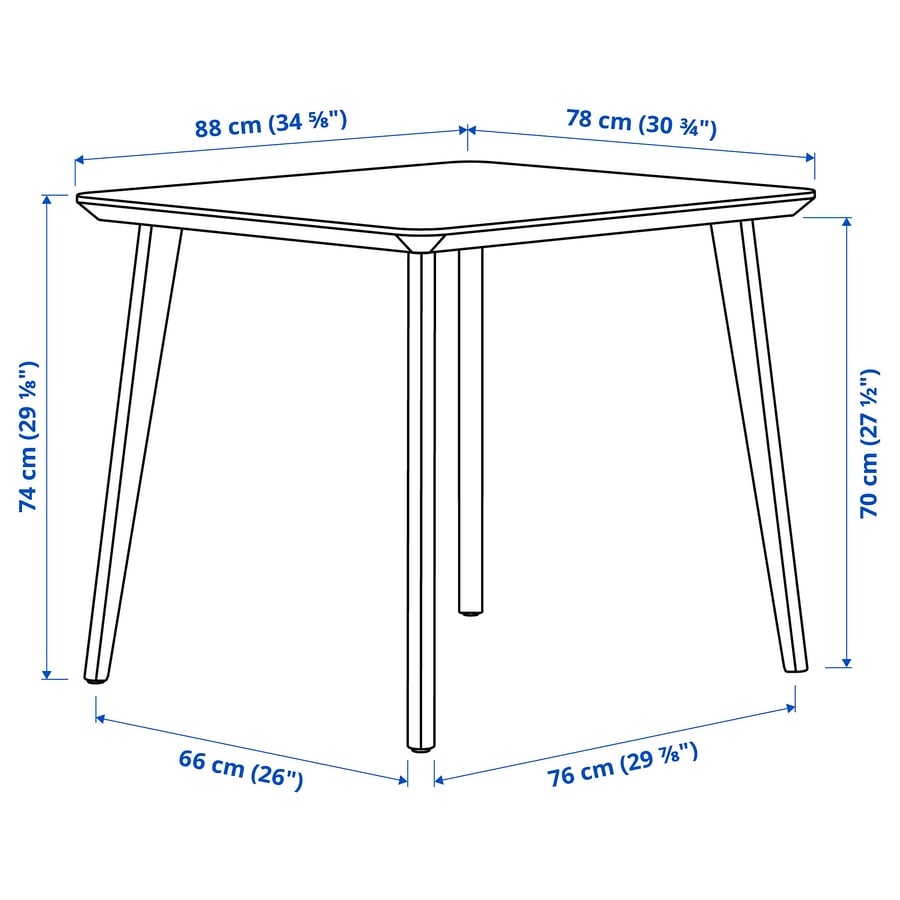 LISABO table, ash veneer, 345/8x303/4" - IKEA