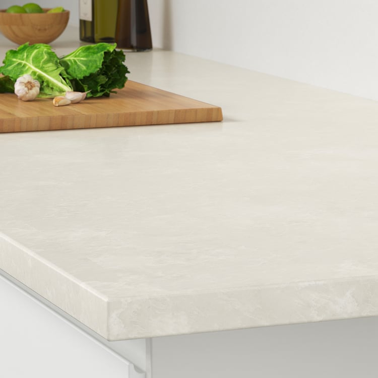 LOCKEBO custom countertop, light gray/white marble effect/glass ...