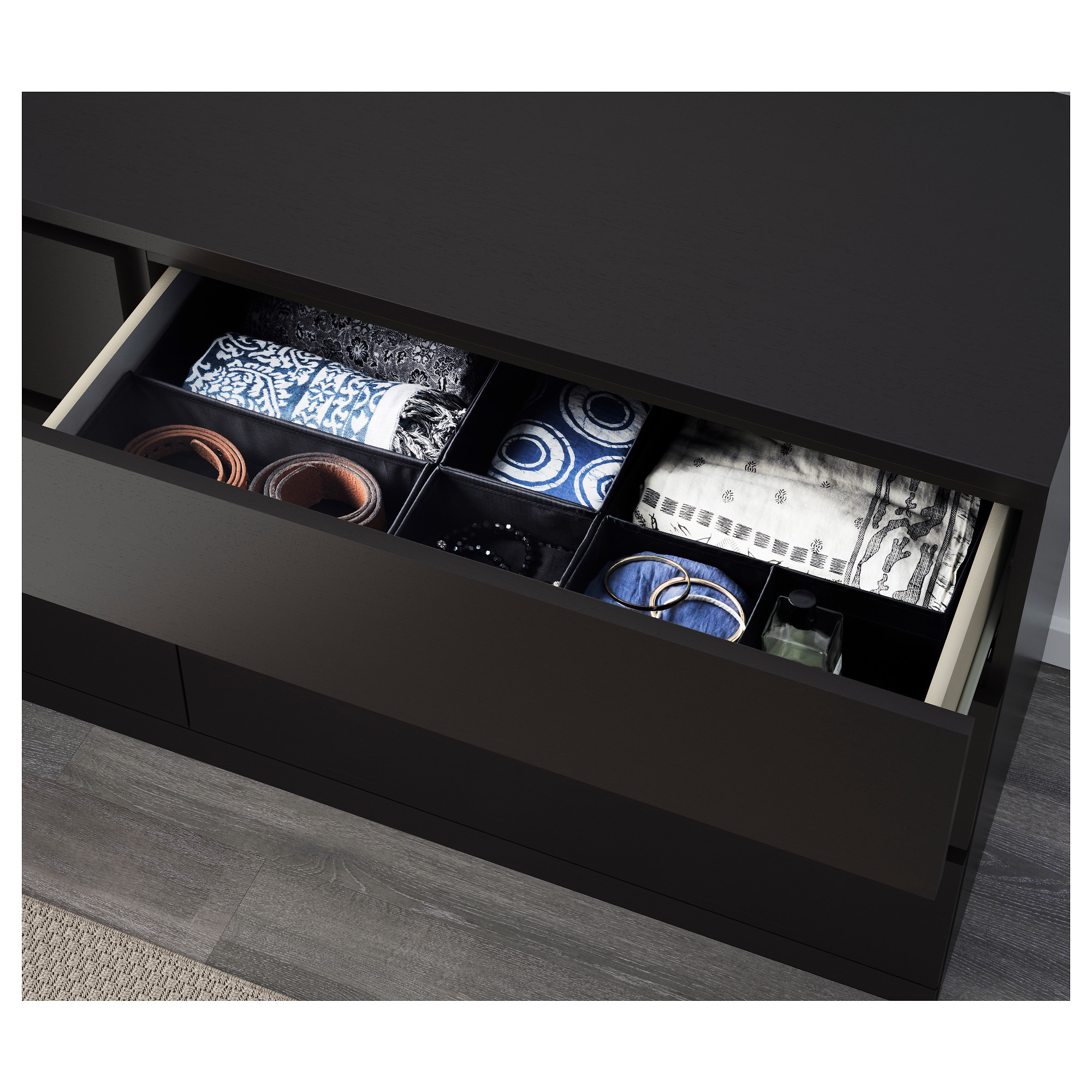 MALM 6-drawer dresser, black-brown, 63x30 3/4" - IKEA