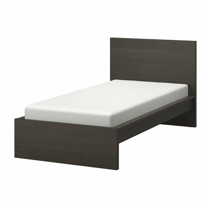 MALM bed frame, dark brown veneer, Twin - IKEA