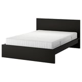 MALM bed frame with mattress, white/Valevåg medium firm, Queen - IKEA
