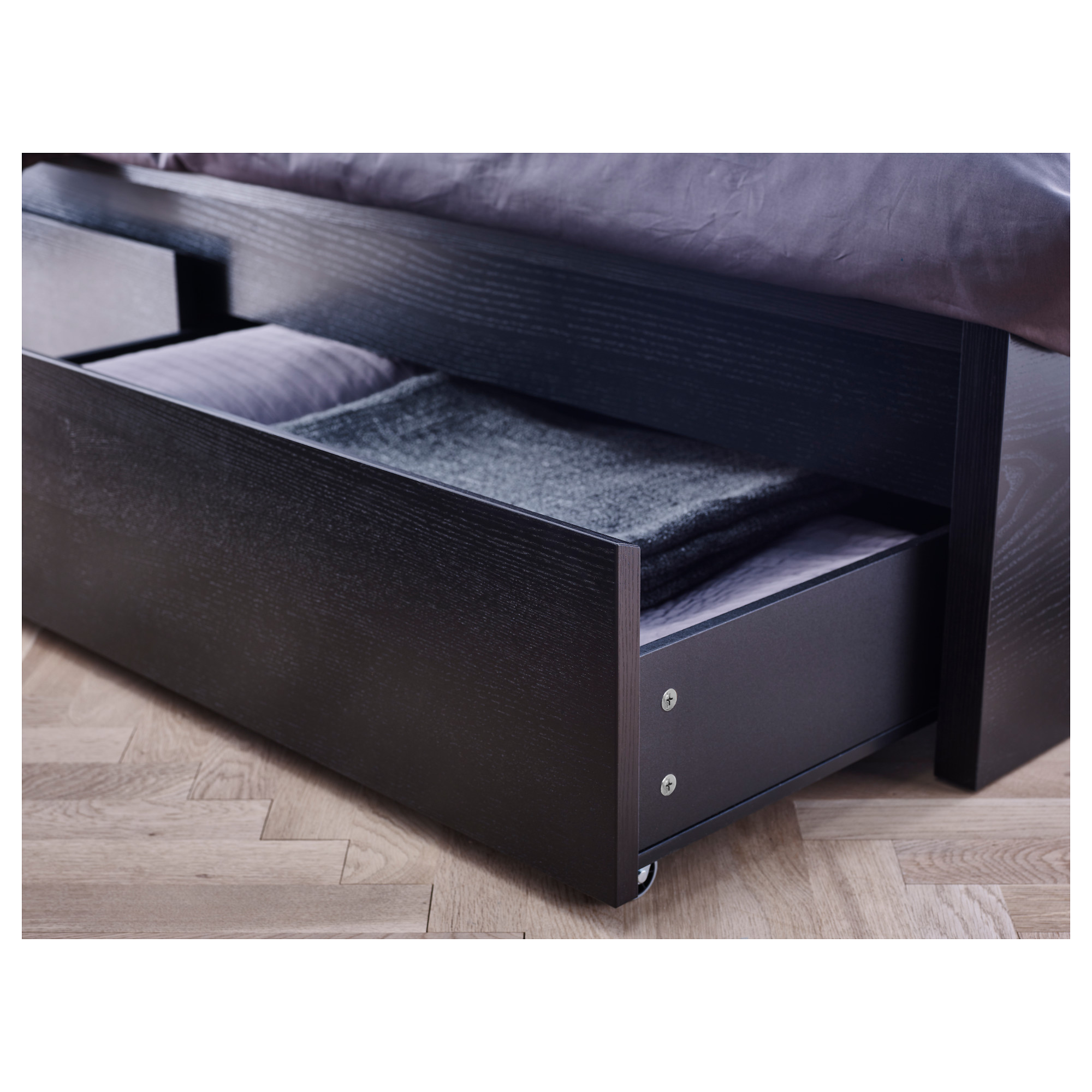 MALM Underbed storage box for high bed, black-brown, Queen/King - IKEA