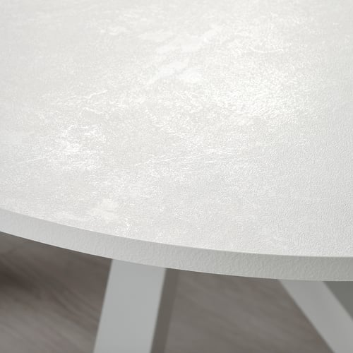 MARIEDAMM table, white/stone effect white, 707/8x393/8" - IKEA