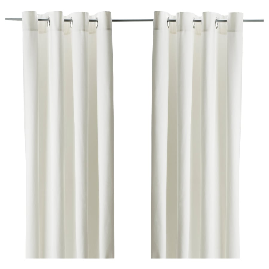 MERETE room darkening curtains, 1 pair, white/with eyelets, 57x84" - IKEA