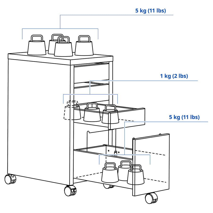 MICKE Drawer unit/drop file storage, white, 13 3/4x29 1/2" - IKEA