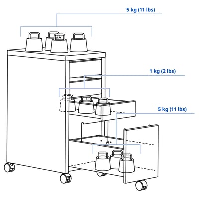 MICKE Drawer unit/drop file storage, white, 13 3/4x29 1/2" - IKEA
