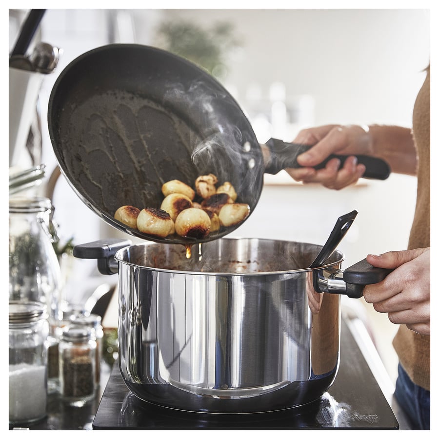 MIDDAGSMAT frying pan, non-stick coating/stainless steel, 9" - IKEA