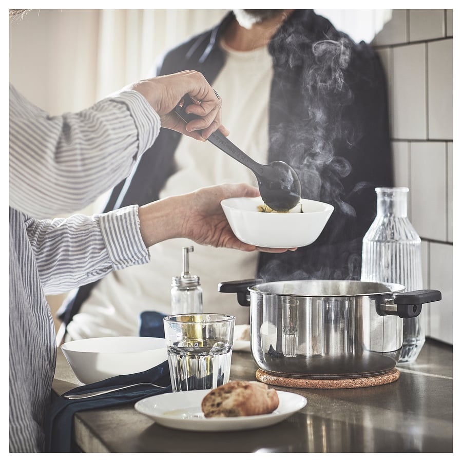 MIDDAGSMAT pot with lid, clear glass/stainless steel, 3.2 qt - IKEA