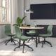 MITTZON conference table, round birch veneer/black, 471/4x291/2" - IKEA