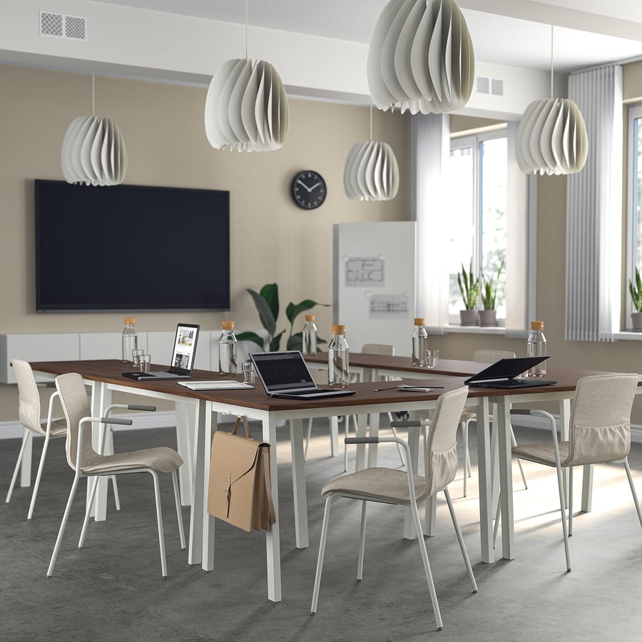 MITTZON conference table, walnut veneer/white, 471/4x263/4x291/2" - IKEA