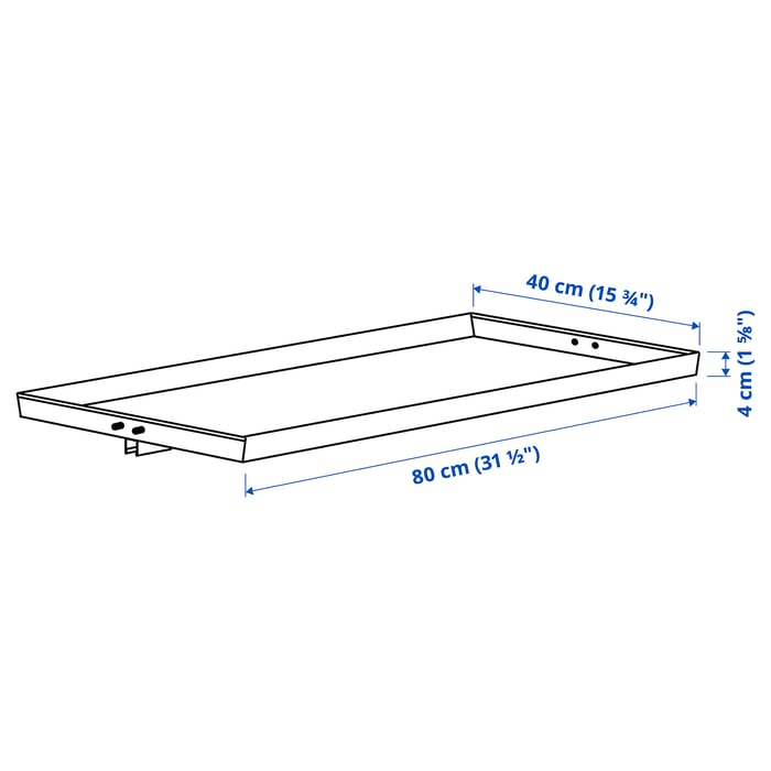 MITTZON display shelf for frame w castors, white, 311/2x15/8" - IKEA